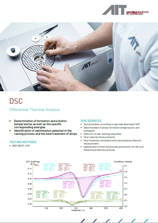 DSC – Differential Thermal Analysis - AIT Austrian Institute Of Technology