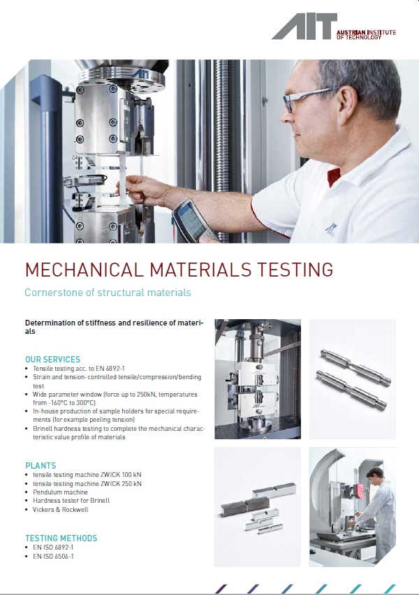 Mechanical Materials Testing - AIT Austrian Institute Of Technology